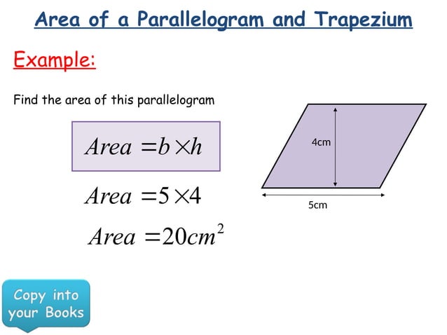 Lesson -Area-Area of parrallelogram-ppt | PPT | Physics | Science