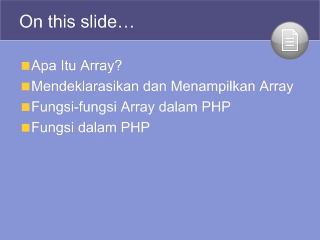 Array dan Fungsi | PPT