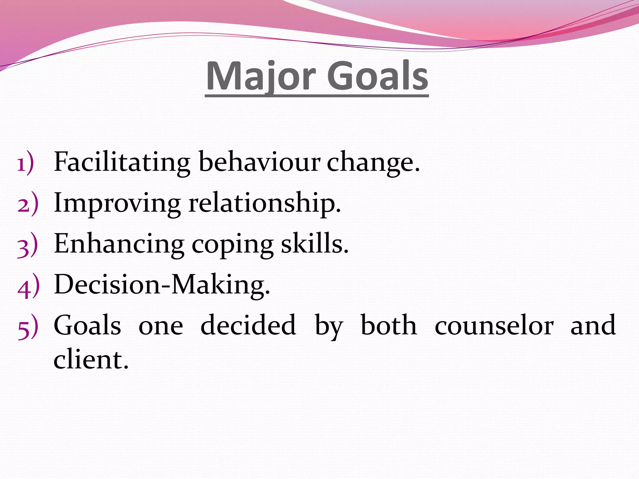 Elements & Goals of Counseling | PPTX