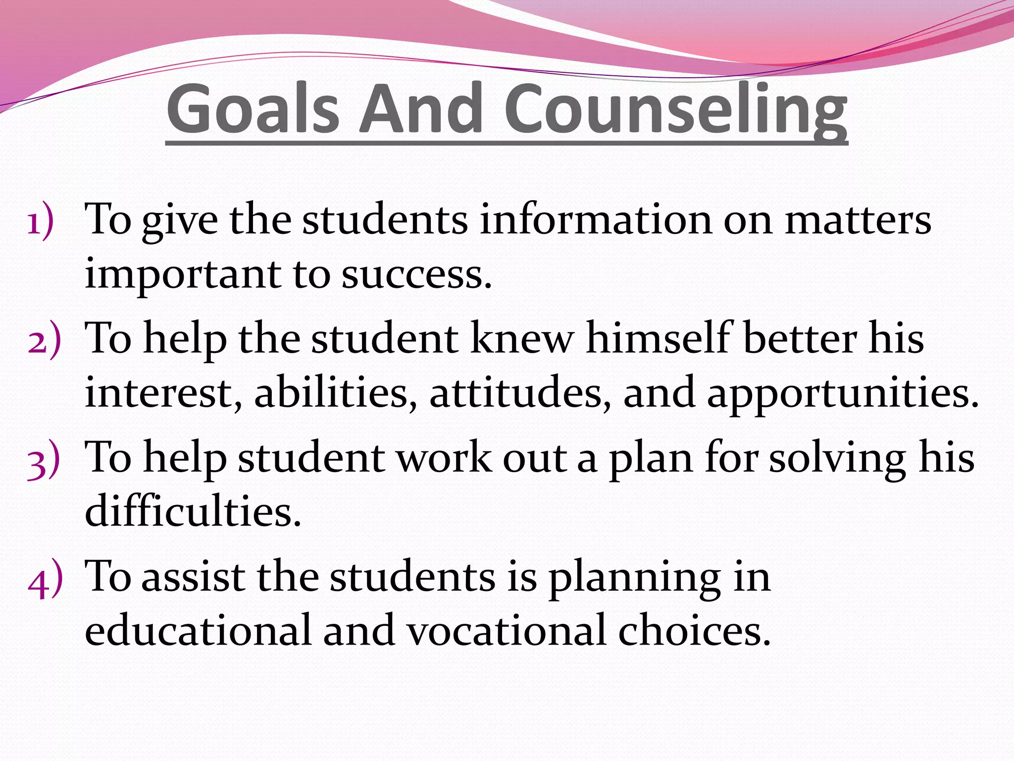 Elements & Goals of Counseling | PPTX