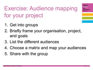 Audience mapping - drawing on your own internal expertise. Audience ...