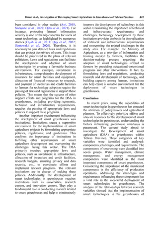 Investigation of Developing Smart Agriculture in Greenhouses of Tehran ...