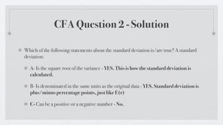 Chapter 5 CFA questions | KEY