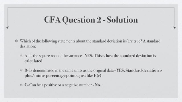 Chapter 5 CFA questions | KEY | Stocks and Bonds | Personal Investing