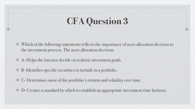 Chapter 5 CFA questions | PPT