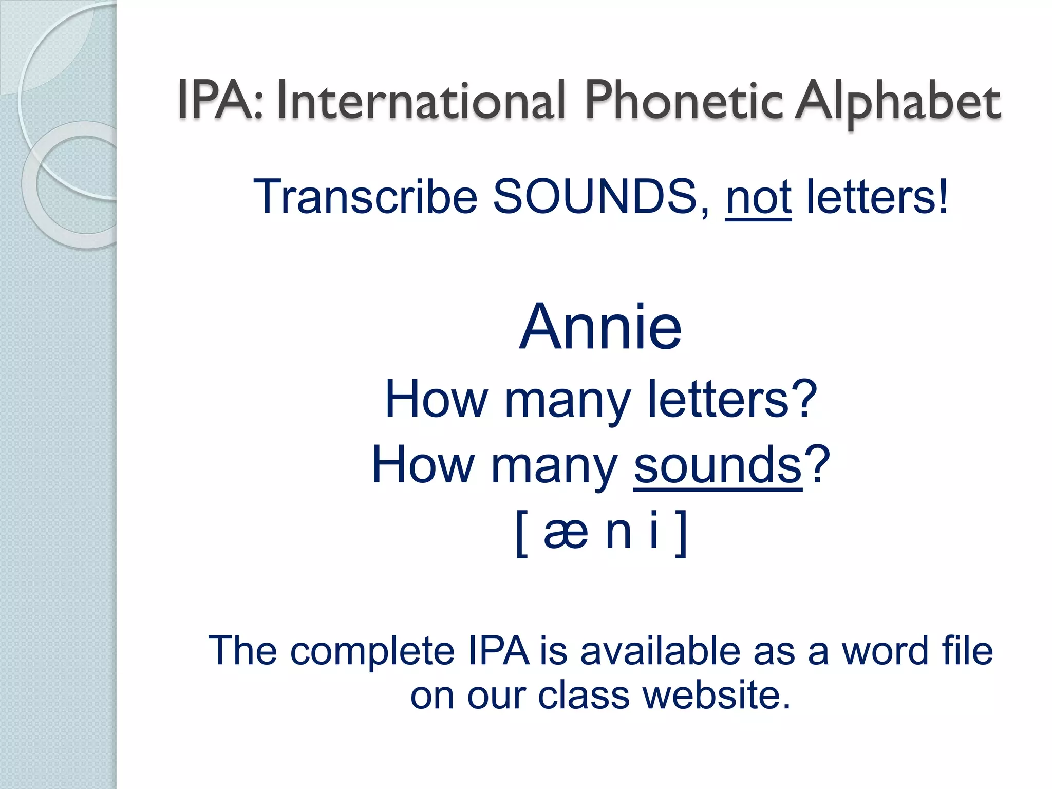 Phonetics: The Sounds of Language | PPTX