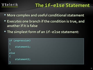 05 Conditional statements | PPT | Programming Languages | Computing