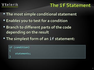 05 Conditional statements | PPT | Programming Languages | Computing