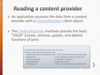 05 content providers - Android | PPTX