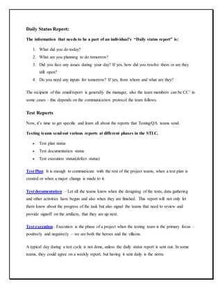 Daily statusreport | PDF