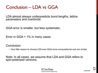 NANO266 - Lecture 5 - Exchange-Correlation Functionals | PDF