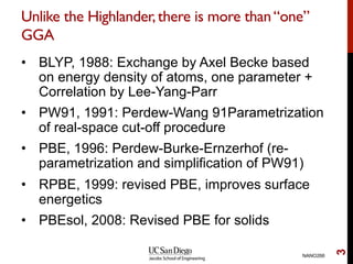 NANO266 - Lecture 5 - Exchange-Correlation Functionals | PDF