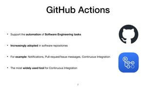 Exploring GitHub Actions through EGAD: An Experience Report | PDF