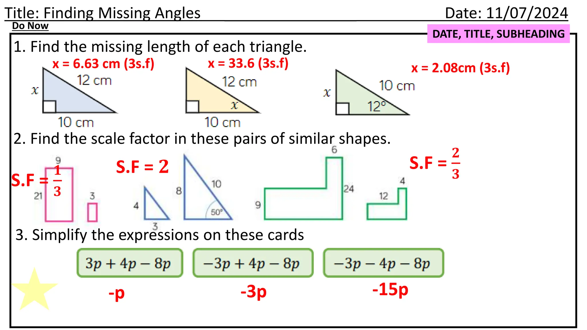 05 - Finding missing angles for Year 9 students | PPTX | Physics | Science