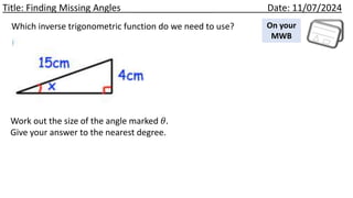 05 - Finding missing angles for Year 9 students | PPTX