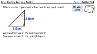 05 - Finding missing angles for Year 9 students | PPTX