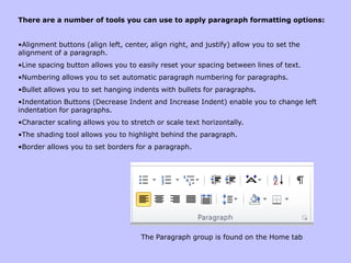 05 formatting paragraphs | PPTX