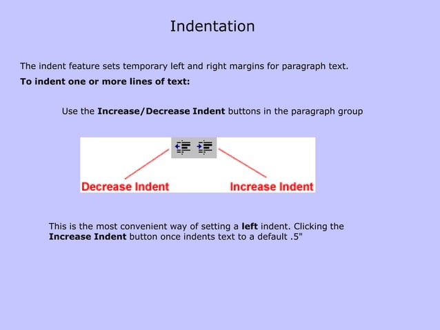 05 formatting paragraphs | PPTX | Food & Drink