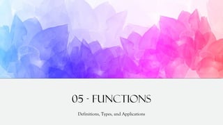 DISCRETE MATHEMATICS - FUNCTIONS(Definition, Types, and Functions) | PPTX