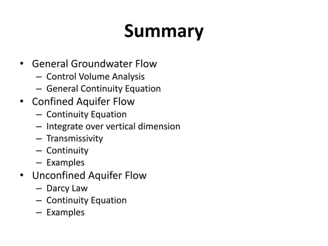 05 groundwater flow equations | PPTX