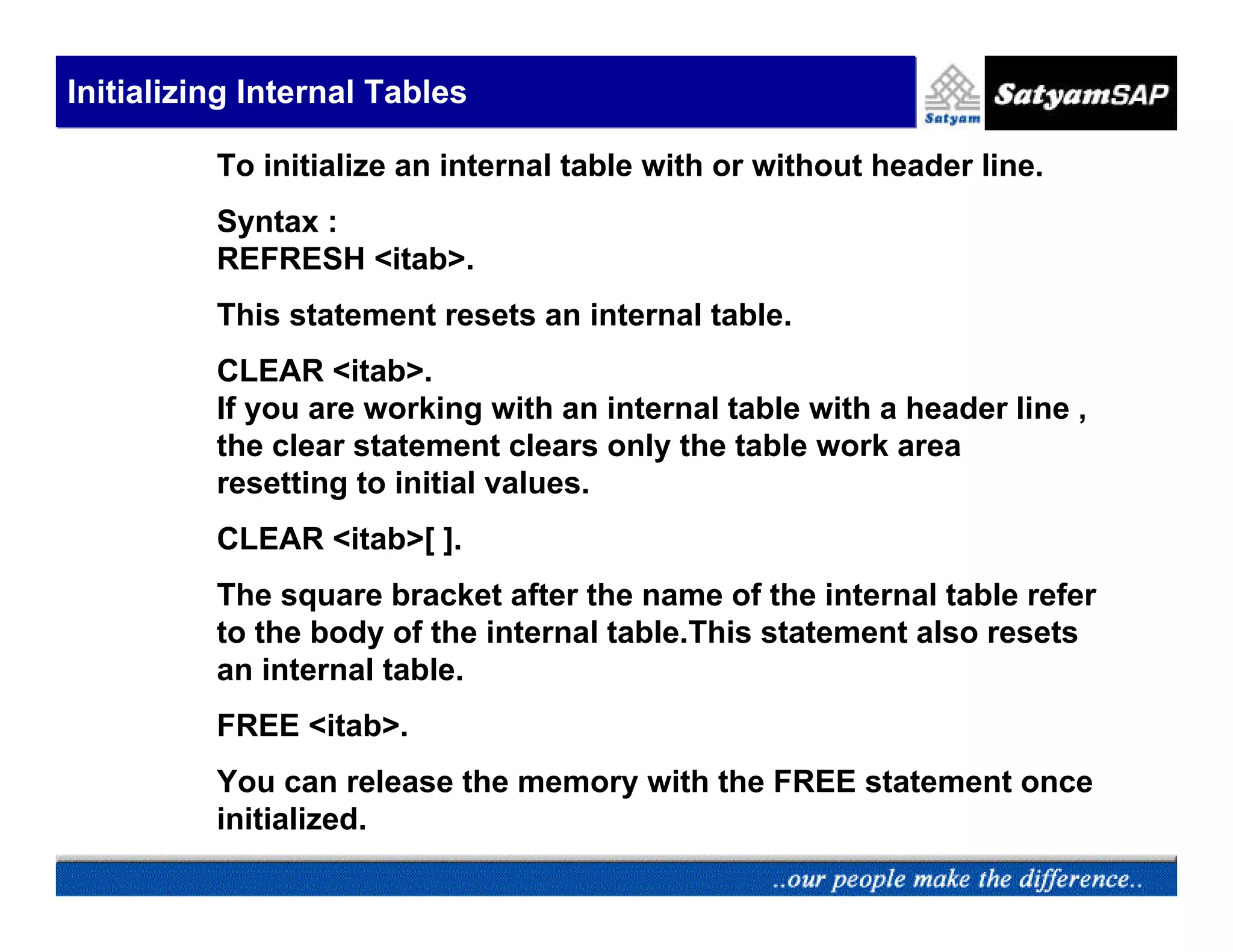 05 internal tables | PDF