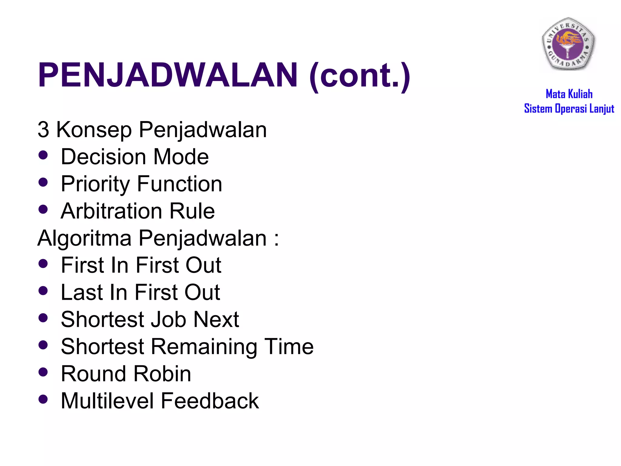 Konsep proses dan penjadwalan | PPT