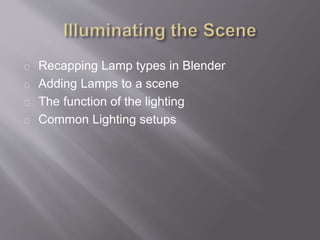Setting up lighting rigs in Blender | PPTX