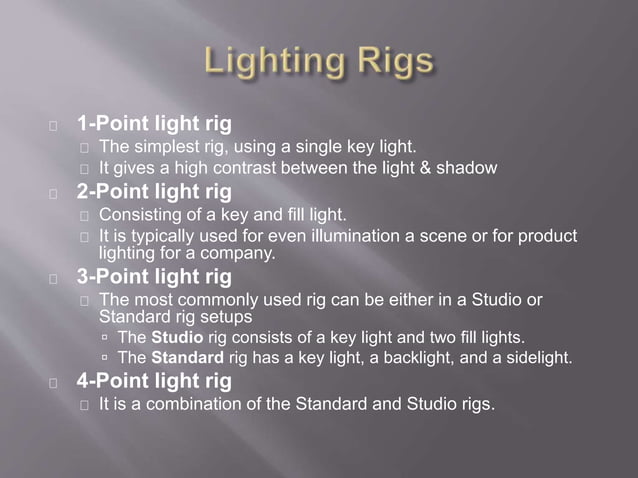 Setting up lighting rigs in Blender | PPTX