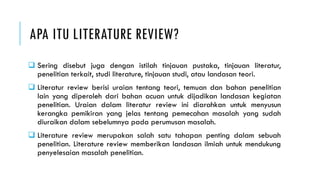 Metodologi Riset: Literature Review | PDF