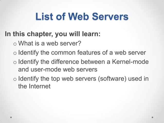 05.m3 cms list-ofwebserver | PPTX | Web Hosting | Internet