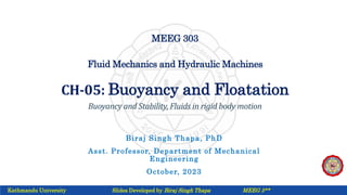 05-MEEG303-Buoyancy and Flotation.pdf5th | PPT