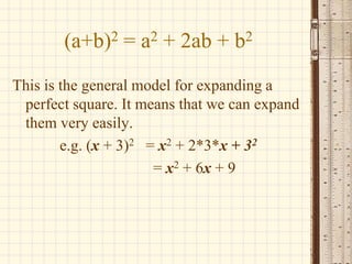 05 perfect square, difference of two squares | PPTX | Physics | Science
