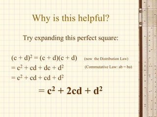 05 perfect square, difference of two squares | PPTX