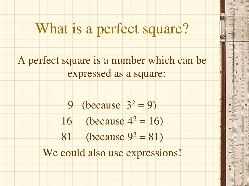 05 perfect square, difference of two squares