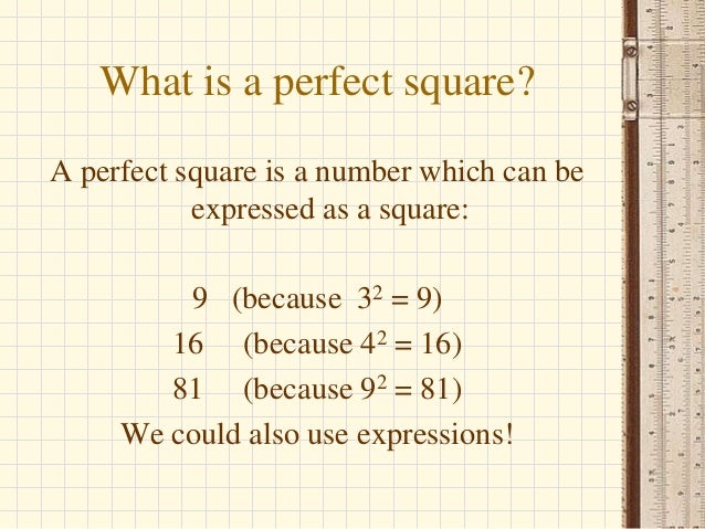 05 perfect square, difference of two squares