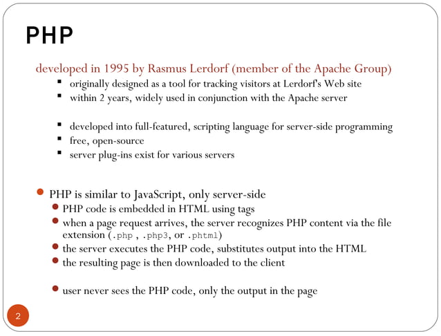 PHP POWERPOINT SLIDES | PPT | Web Development | Internet