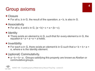 UCSD NANO106 - 05 - Group Symmetry and the 32 Point Groups | PDF
