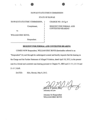 Response to Ethics Commission charges | PDF