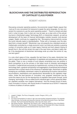 BLOCKCHAIN ANDTHE DISTRIBUTED REPRODUCTION OF CAPITALIST CLASS POWER ...