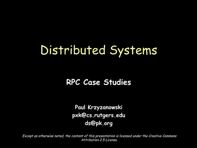 Rpc Case Studies (Distributed computing) | PPT | Programming Languages | Computing