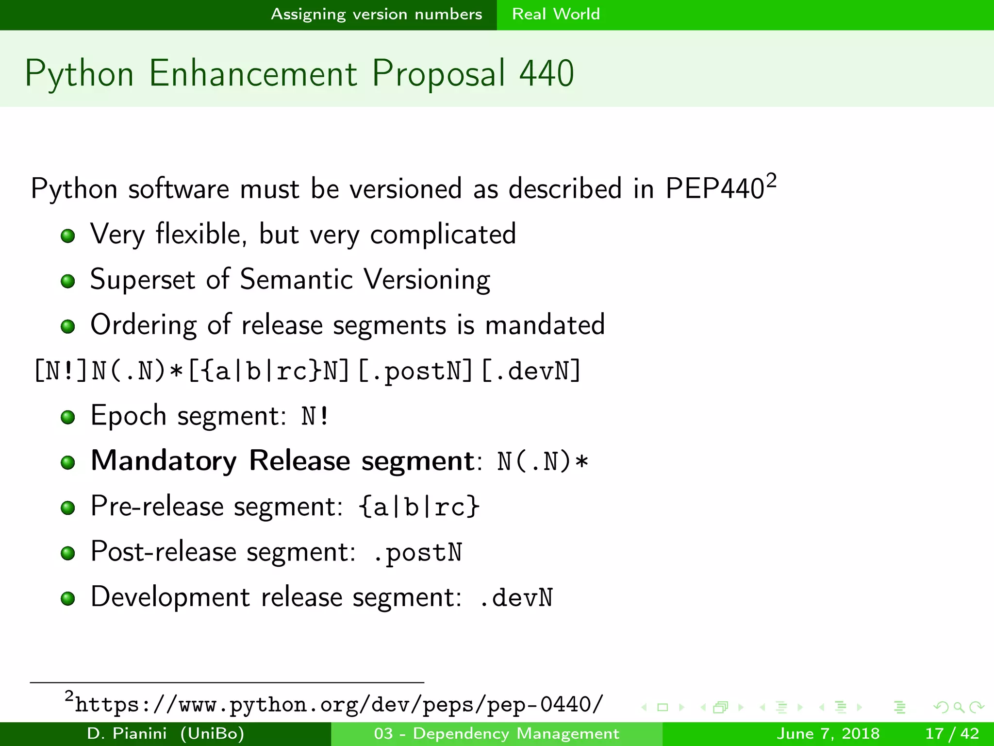 Versioning and License selection | PPT