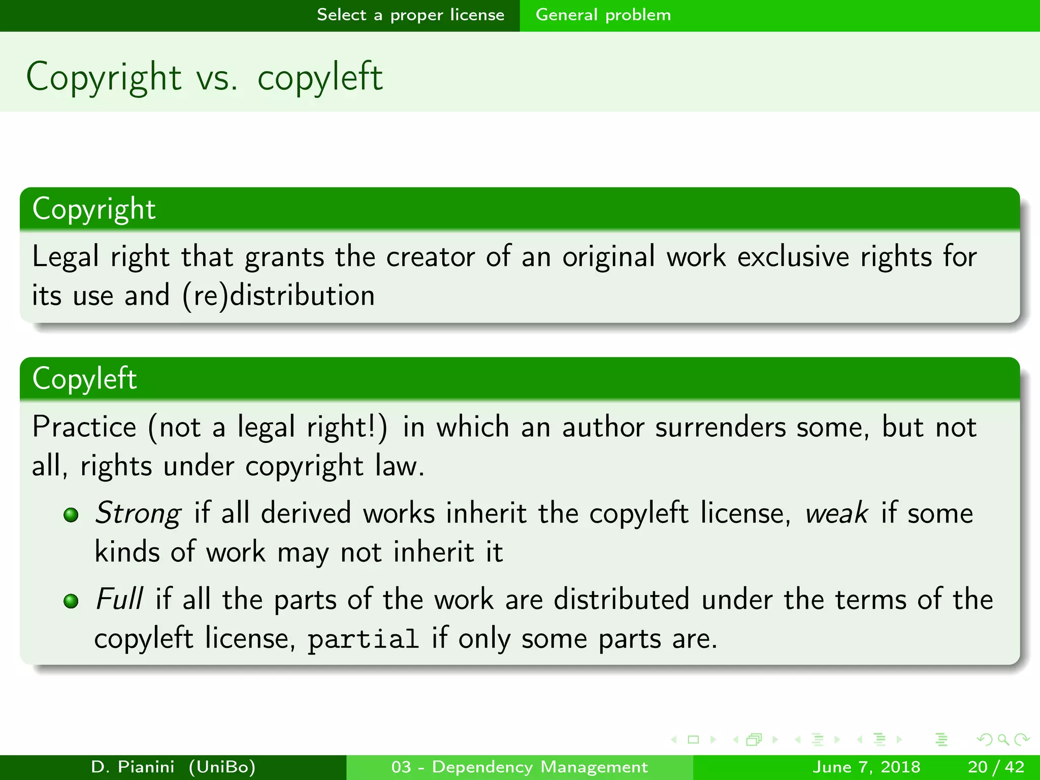 Versioning and License selection | PPT
