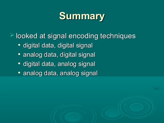 signal encoding techniques