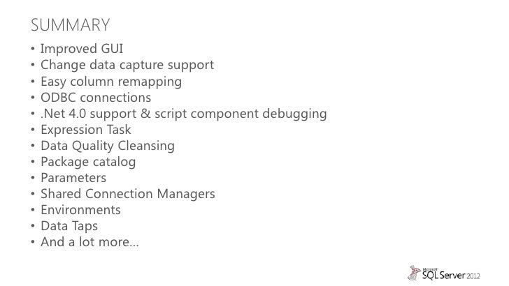 Whats New In Sql Server Integration Services 2012