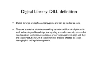 Integrating Digital Curation in a Digital Library curriculum: the ...
