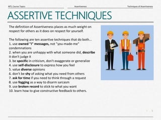Techniques of Assertiveness | PPTX
