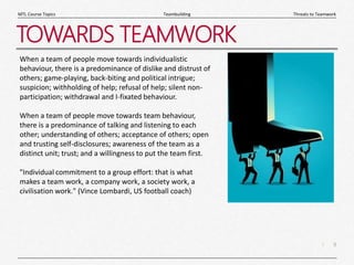 Threats to Teamwork | PPTX