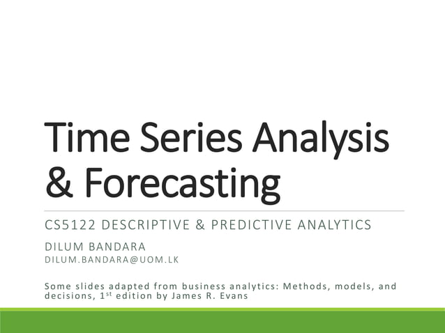 Time Series Analysis and Forecasting in Practice | PPTX | Financial ...