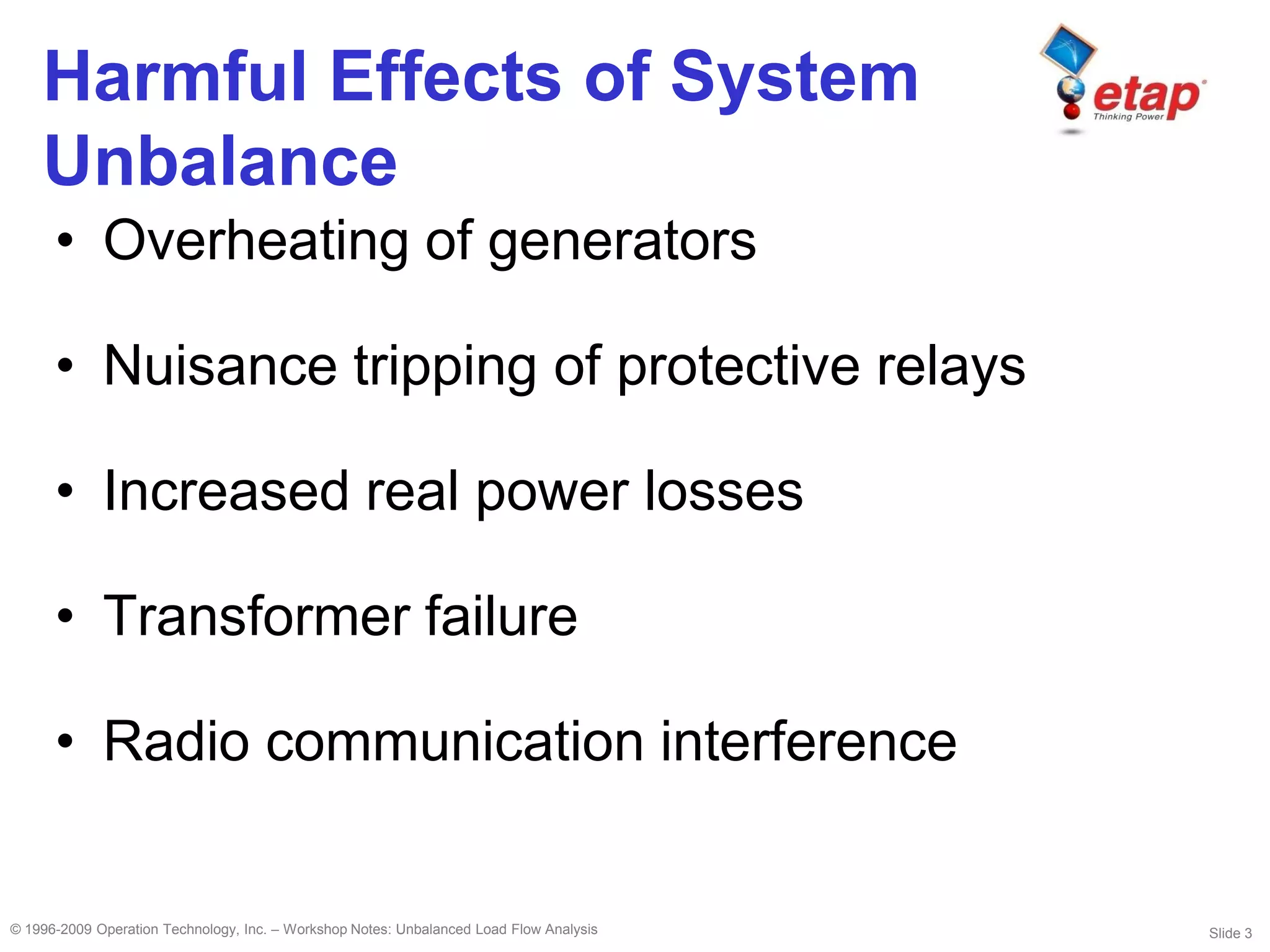 ETAP - unbalanced load flow | PDF