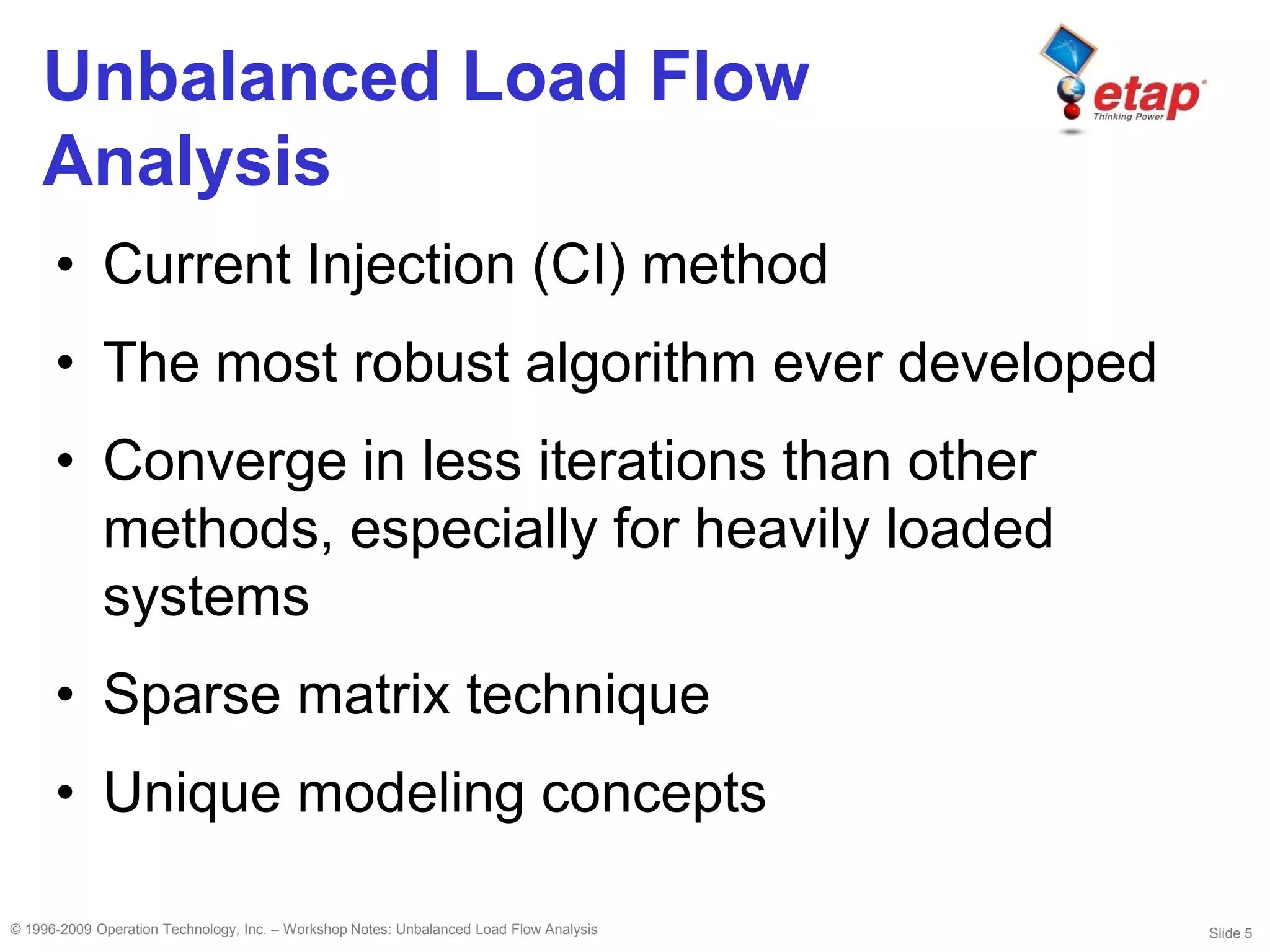 ETAP - unbalanced load flow | PDF